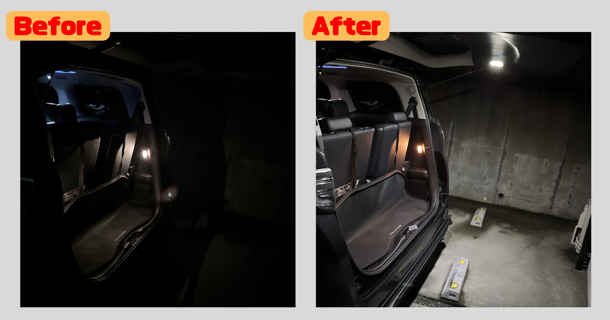 【30系アルファード】増設ラゲッジランプで暗闇でも荷物の積み下ろしが快適！ | KPaPa Garage